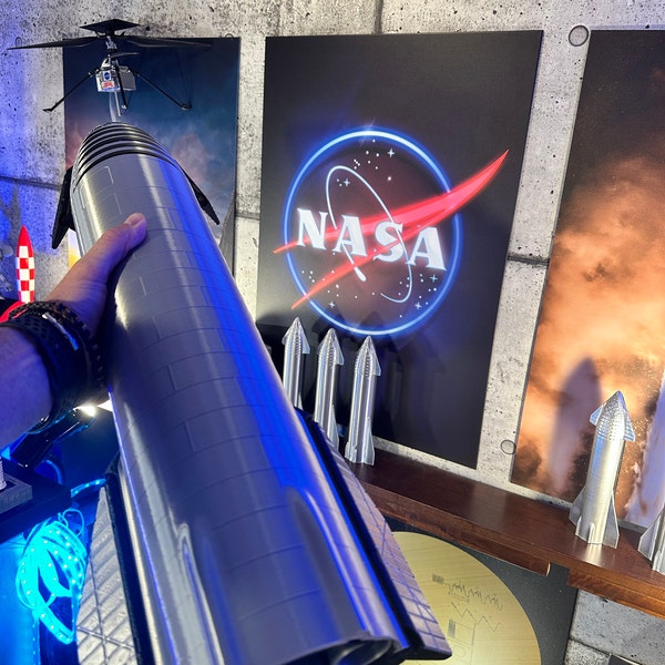 Starship & Super Heavy Rocket Model Ver2 15"-45" 1:100 Scale, Heat ...