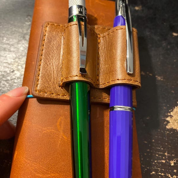 Magnetic Leather Double Pen Clip for Travelers Covers, Books ...