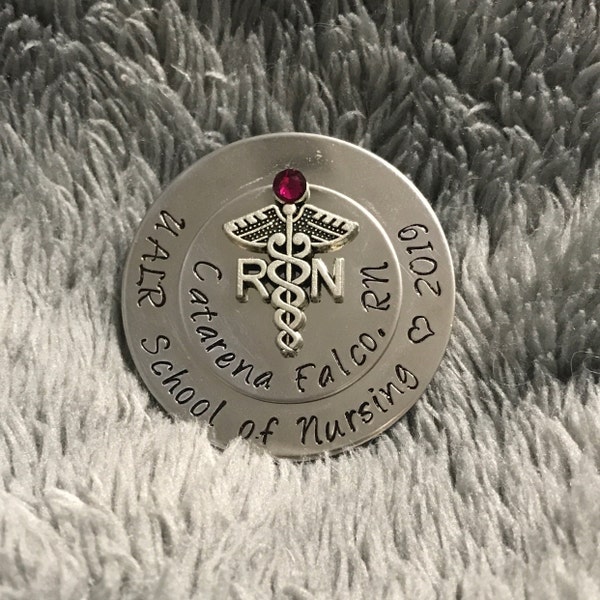 Personalized Nursing Pin / LPN BSN RN / Nurse Pin / Nursing Student ...