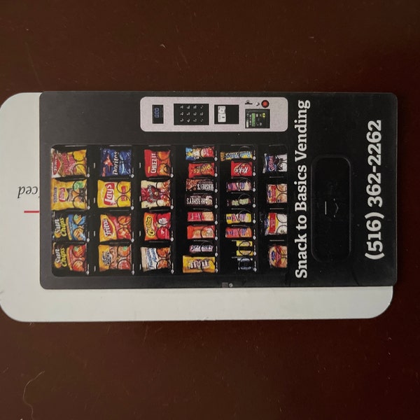 Vending Machine Business Cards With QR Code, Snack Machine Shaped ...