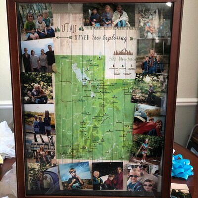 Utah Map, Utah Decor, State Parks Map, Rustic Wall Art, Park Checklist ...