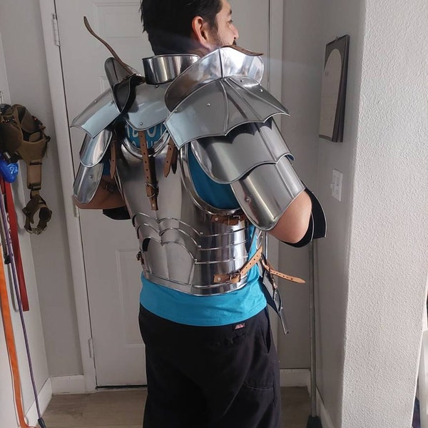 Medieval Knight Armor Gorget With Pauldrons Roman Cuirass Steel Knight ...