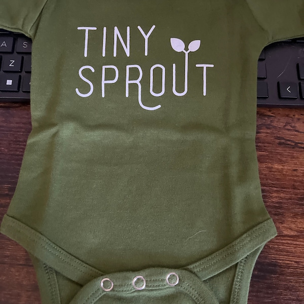 Tiny Sprout Baby Bodysuit, Unisex Baby Clothes, Plant Clothing, Baby ...