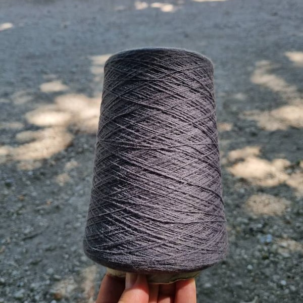 Virgin Wool Yarn Blend, Beige Cream Yarn on Cone, Lace Weight Yarn ...