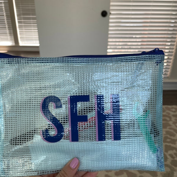 Small Bikini Pouch - Personalized Small Bikini Pouch, Initials or Name ...