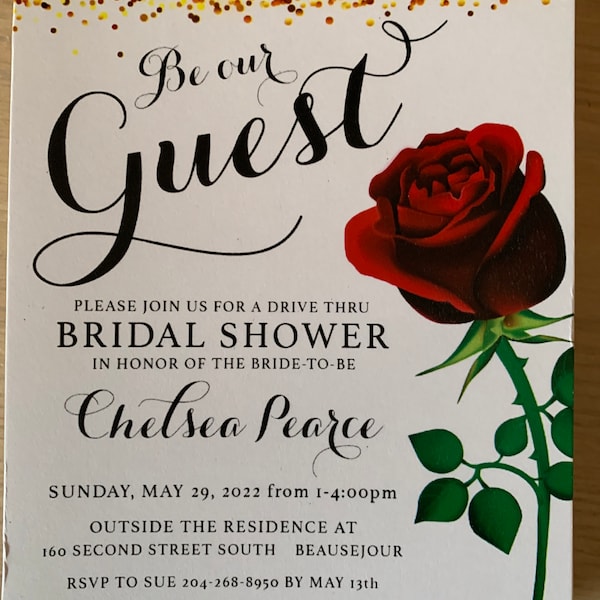 Be Our Guest Invitation | Be Our Guest Bridal Shower | Be Our Guest ...