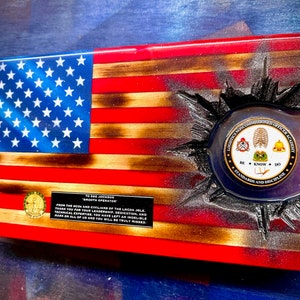 Army Unit American Wooden American Flag Gift, ETS, PCS, Military ...