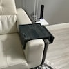 Couch Arm Rest Table With Magazine Stand, Modern Wood Armrest Table ...