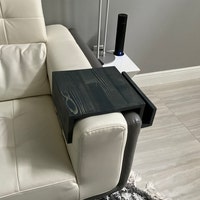 Couch Arm Rest Table With Magazine Stand, Modern Wood Armrest Table ...