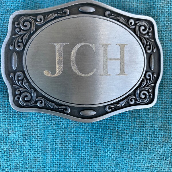 Engraved MONOGRAM Belt Buckle, Personalized Belt Buckle, Groomsman Belt ...