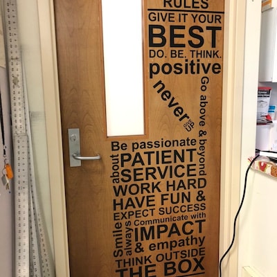 Office Rules Wall Decal Office Sign Vinyl Sticker Teamwork Quotes ...