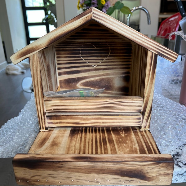 Large Handmade Dove House With Feeding Platform and Torched Finish ...