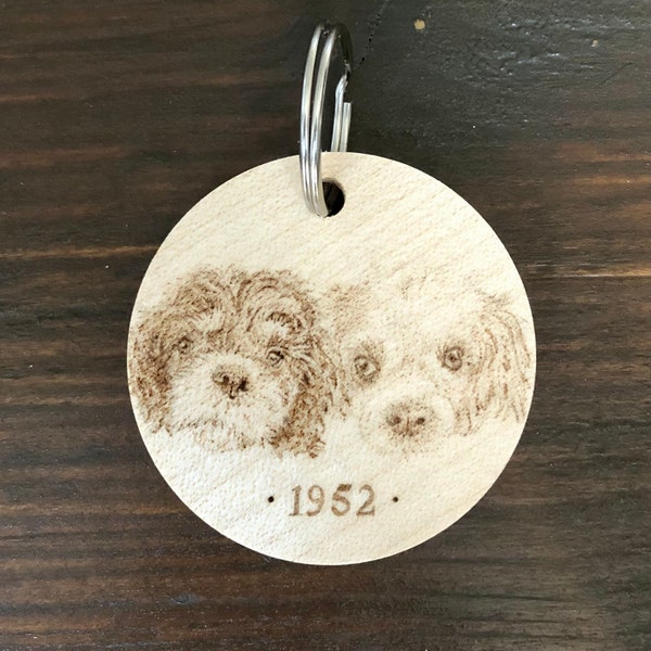 10 Sycamore Round Key Fob Pyrography Blank, Hand Made From the Finest ...
