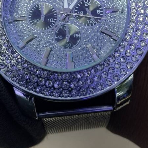 14K Gold Finish Icy Watch Designer's With Shinny Clarity Crystals Bling ...