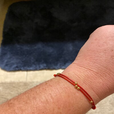 Amelia Red Gold Beaded Ankletadjustable Anklet Waterproof - Etsy