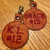 Basketball Keychain, Basketball Team Key Fob, Basketball Accessory ...