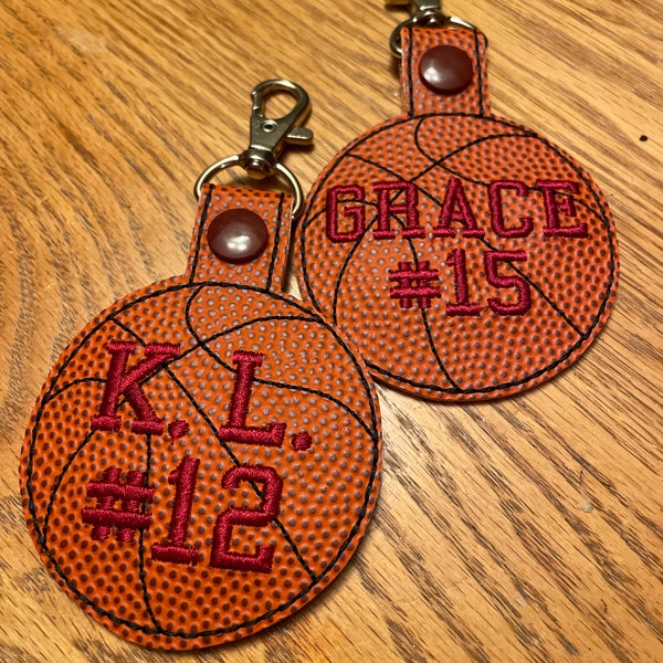 Basketball Keychain, Basketball Team Key Fob, Basketball Accessory ...
