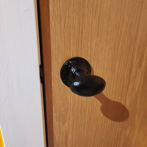 Black Iron Door Knob Handles Antique Cottage Rustic Farmyard Style ...