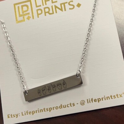 Sign Language Necklace, Personalized Name Necklace in Sign Language ...