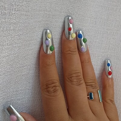 PURPLE BLOB Press on Nails Apres Gel X Press on Nails 3D Gel Nails ...