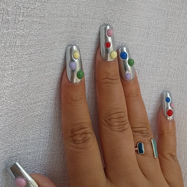 CLASSIC RED Apres Gel X Press on Nails Gold Nails Red Nails Classy ...