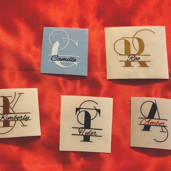 Monogram Decal | Name Initial Decals for Tumblers, Wine Glasses, Water ...
