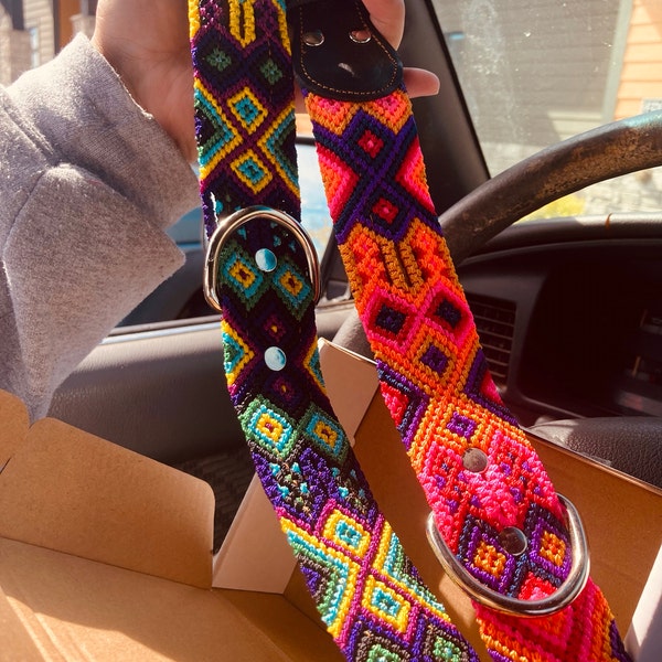 Large Dog Collar | Mexican Dog Collar | Fiesta Collar | Woven Nylon ...