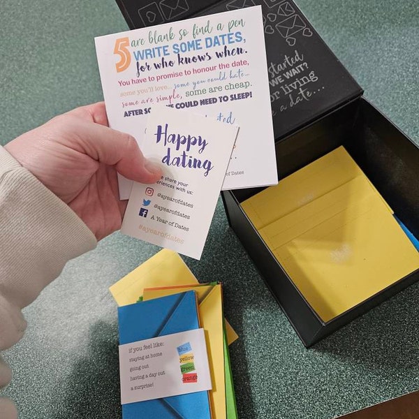 A Year of Dates A Date Night Box With Sealed Date Ideas, Perfect Paper ...