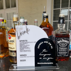 Double Arch Bar Menu 3D Bar Writing Wedding Decor - Etsy Australia