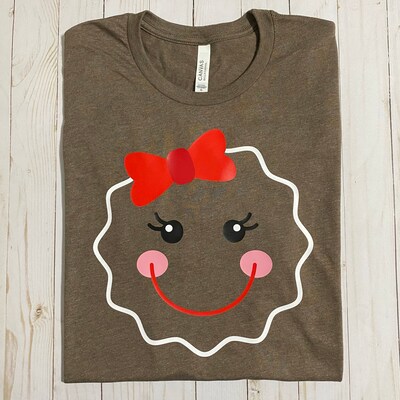 Gingerbread Girl Face SVG, Christmas Character Cutting Files ...