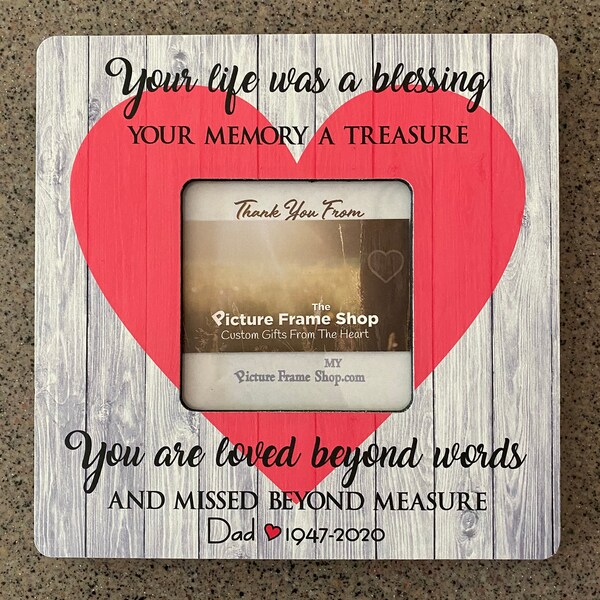 Personalized Memorial Wood Frame, Sympathy Gift - Etsy