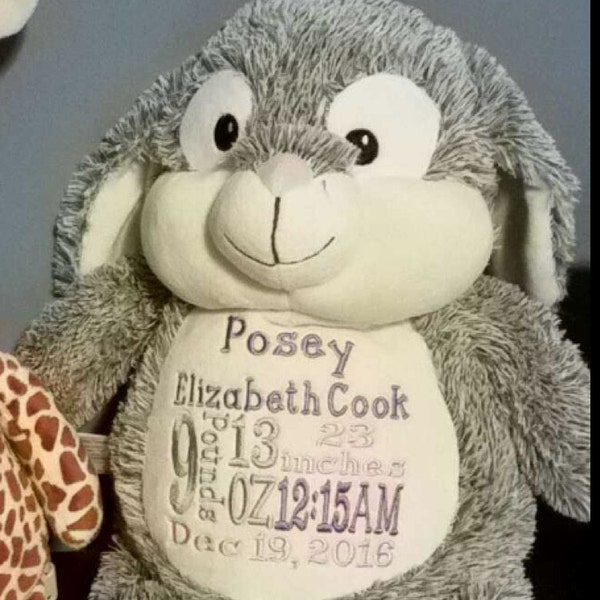 Personalized Stuffed Animal Baby Cubbies - Purple Monkey - Embroidered ...