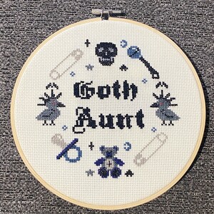 Goth Mom Cross Stitch Pattern - Punk Cross Stitch Pattern - Goth Cross ...