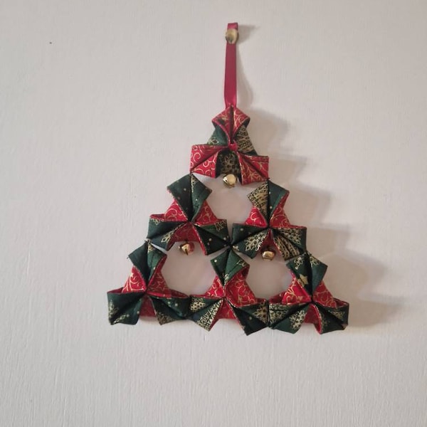 Christmas Triangles Fabric Decoration - PDF Pattern - Fabric Folding ...