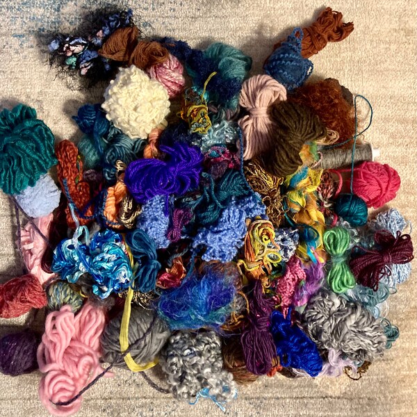 Art Yarn Skein, Gift for Knitters, Saori Weaving, One of a Kind, Hand ...