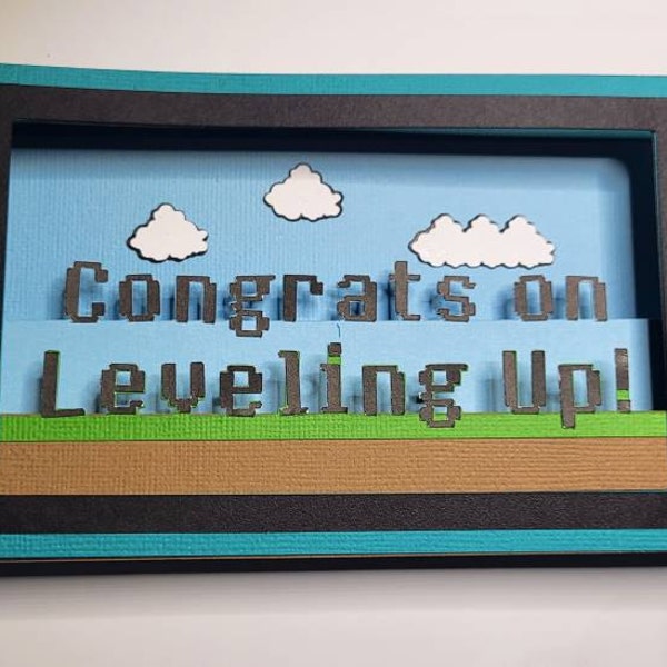 Game Console Level up Card | 3D Papercut SVG Card Cut File | Cricut DIY ...