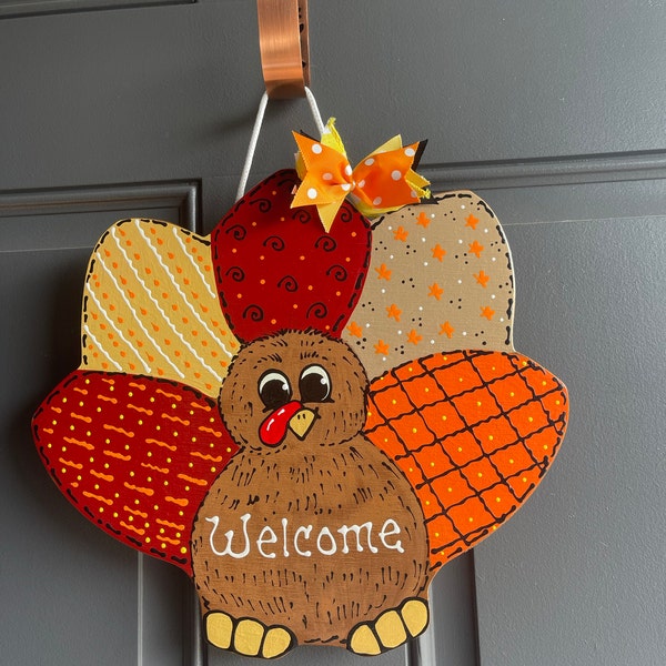 WELCOME TURKEY Wood Wooden Welcome SIGN Wall Art Door Plaque Hanger ...