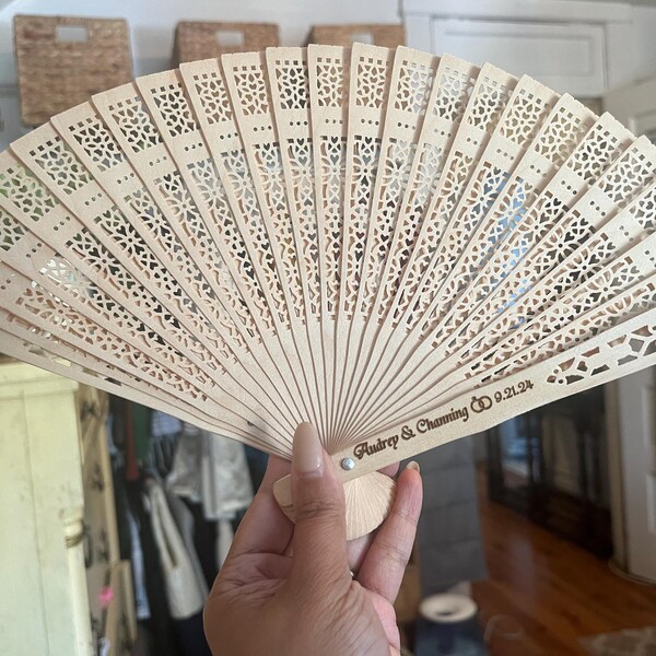 Personalized Engraved Hand Fans/custom Wooden Wedding Fans/laser ...