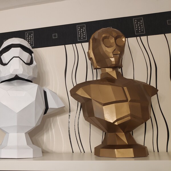 Papercraft Star Wars, Make Your Own C3PO Statue, Papercraft C-3PO ...