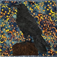 Raven Fpp--backyard Bird Series—paper Piecing Quilt Block Pattern ...