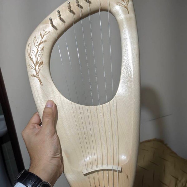 7 String Pentatonic Lyre Harp, Personalized Musical Instrument Gift ...