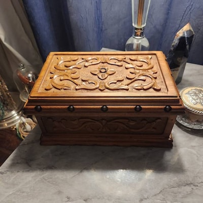 Large Puzzle Box for Adults, Secret Lock Box, Carved Puzzle Box ...