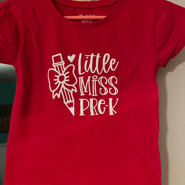 Little Miss Pre-k Svg,prek Shirt Svg,back to School Cut File,first Day ...