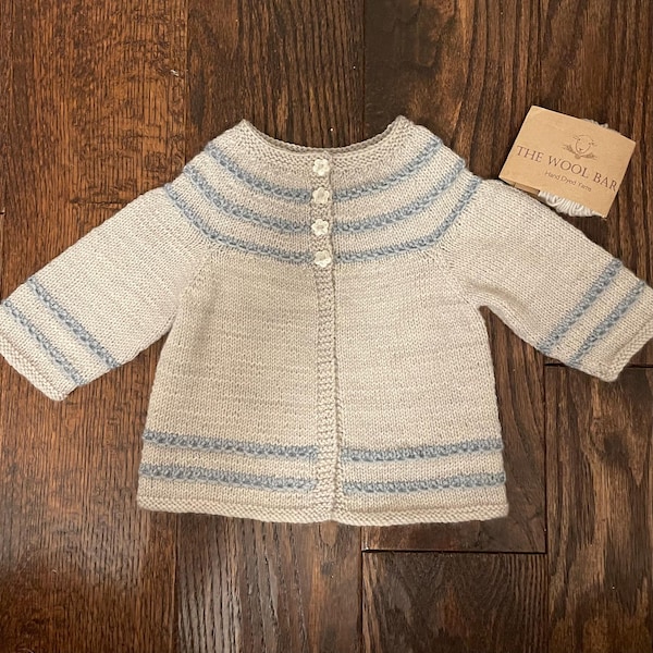 Knitting Pattern Baby Wool Sweater Instructions in English PDF Sizes ...