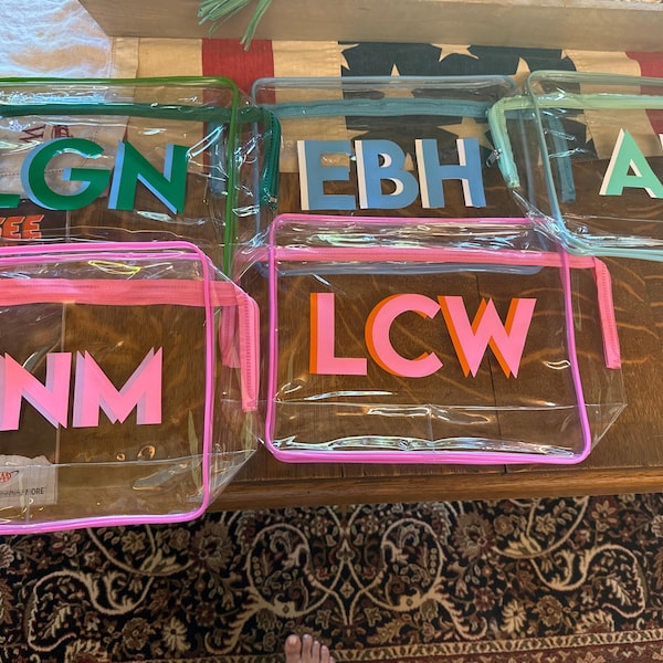Shadow Monogram Clear Bag, Monogram Gifts, TSA Toiletry Bag Pouch With ...