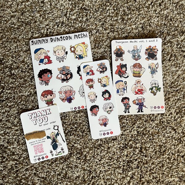 Gummy Dungeon Meshi Sheet Sticker - Etsy
