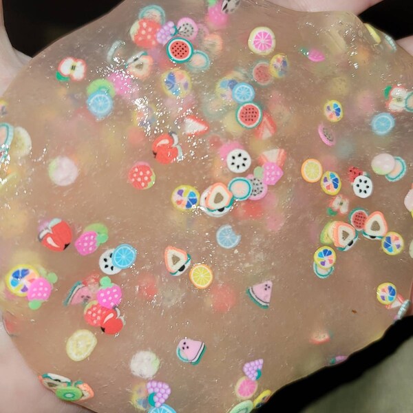Clear Fruit Slime ~ Detox Water ~ Clay Fruit Slices ~ Unscented Slime ...