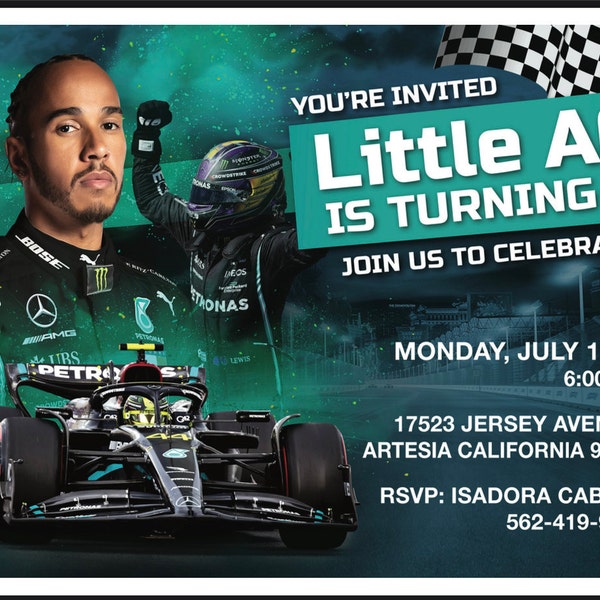 Max Verstappen Invite, Race Car Birthday Invitation, Red Bull Racing ...