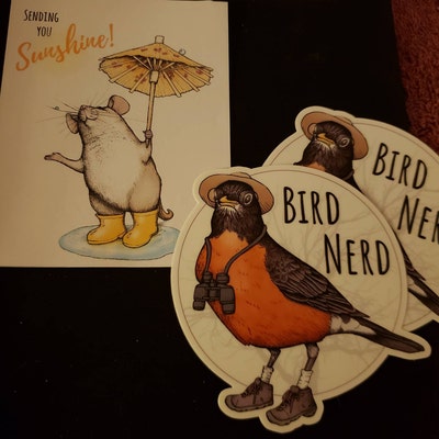 Bird Nerd Vinyl Sticker. Birding Bumper Sticker. Bird Lover Water ...