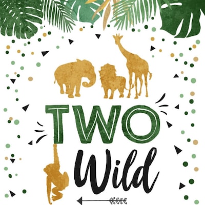Editable Two Wild Birthday Invitation Safari Animals Party Jungle Zoo ...